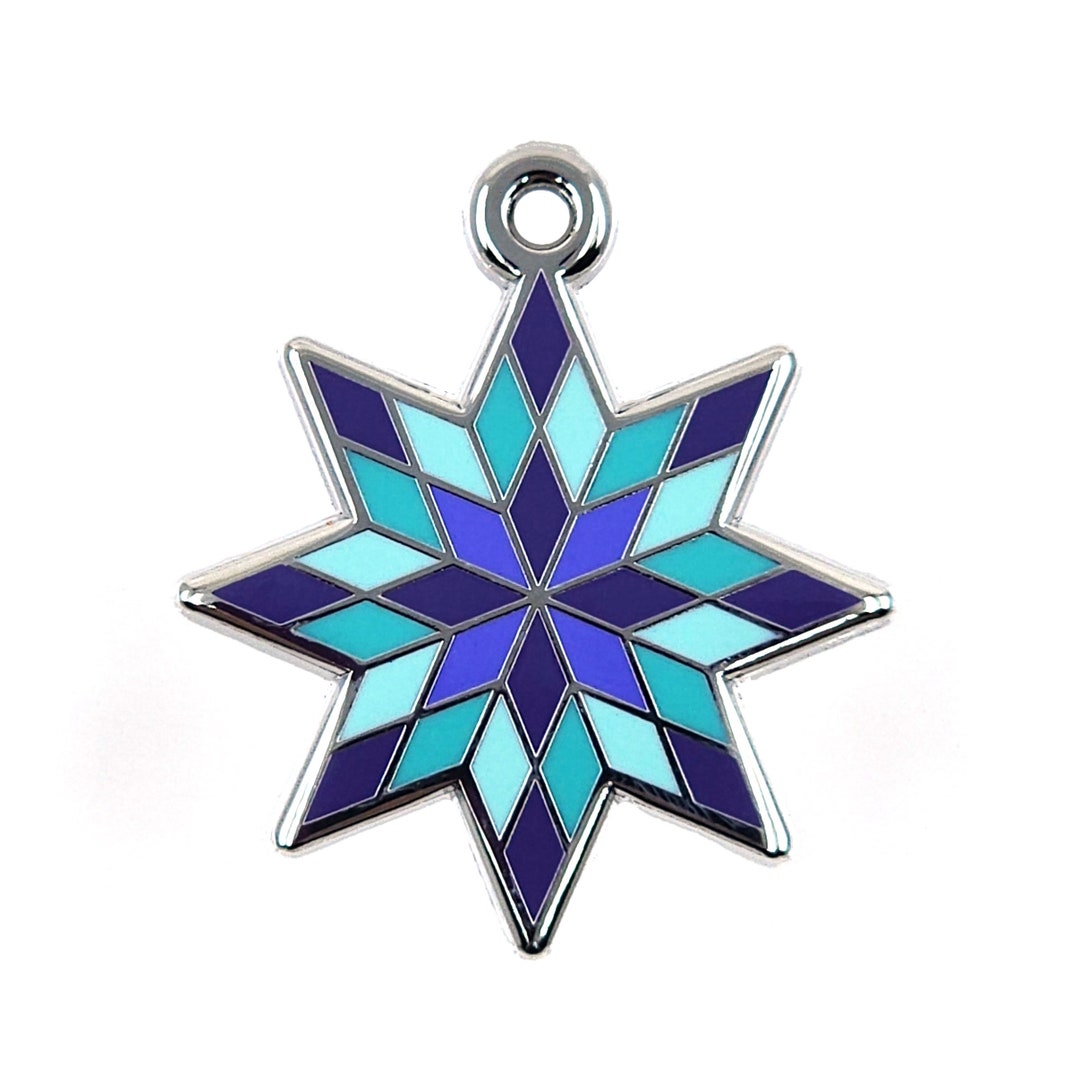Blazing Star Quilt Block Purple Rain Charm | Hard Enamel Charm Jewelry ...