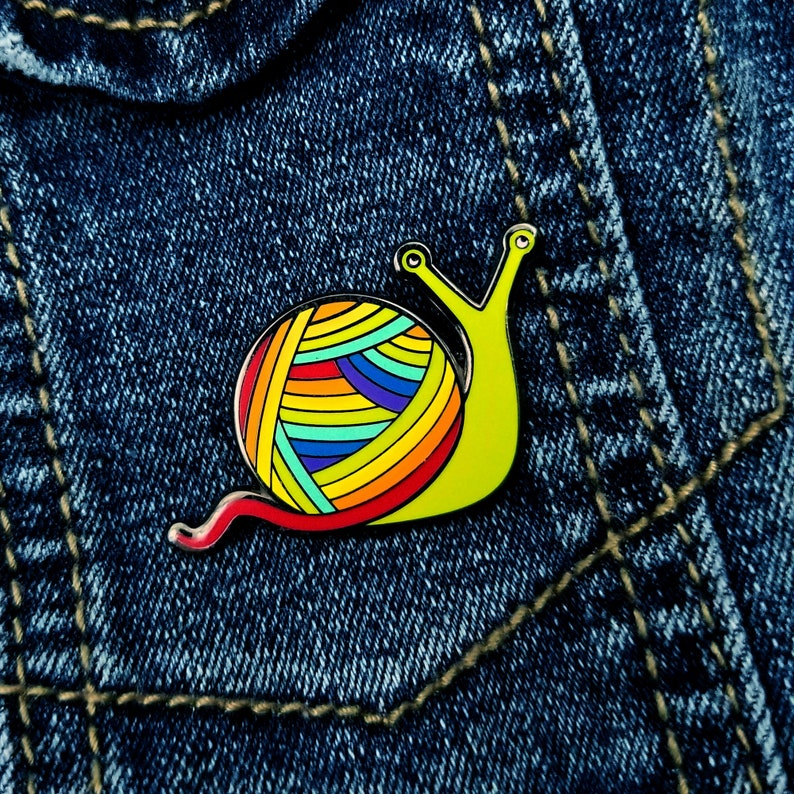 Crafty Snail Rainbow Enamel Pin Hard Enamel Lapel Pin - Etsy