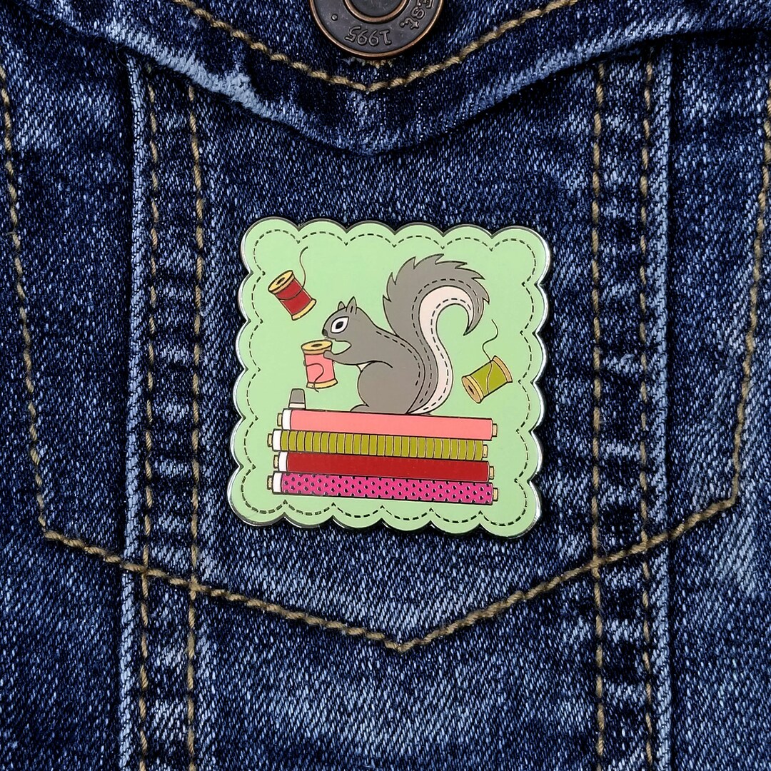 Stitch Squirrel Enamel Pin - Etsy