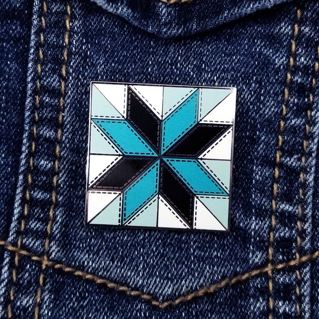 Pinwheel Star Quilt Block Pin | Hard Enamel | Lapel Pin - Etsy
