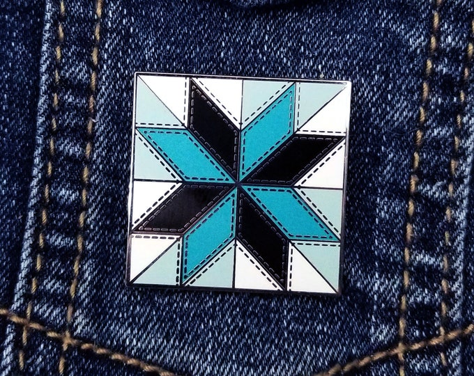 Pinwheel Star Quilt Block Pin | Hard Enamel | Lapel Pin - Etsy