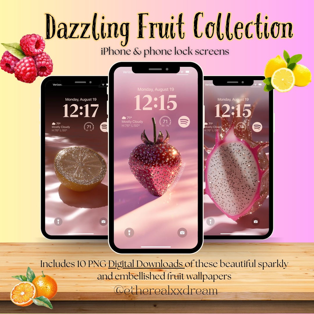 Aesthetic Bedazzled High Quality Fruit Phone Background, Wallpaper ...