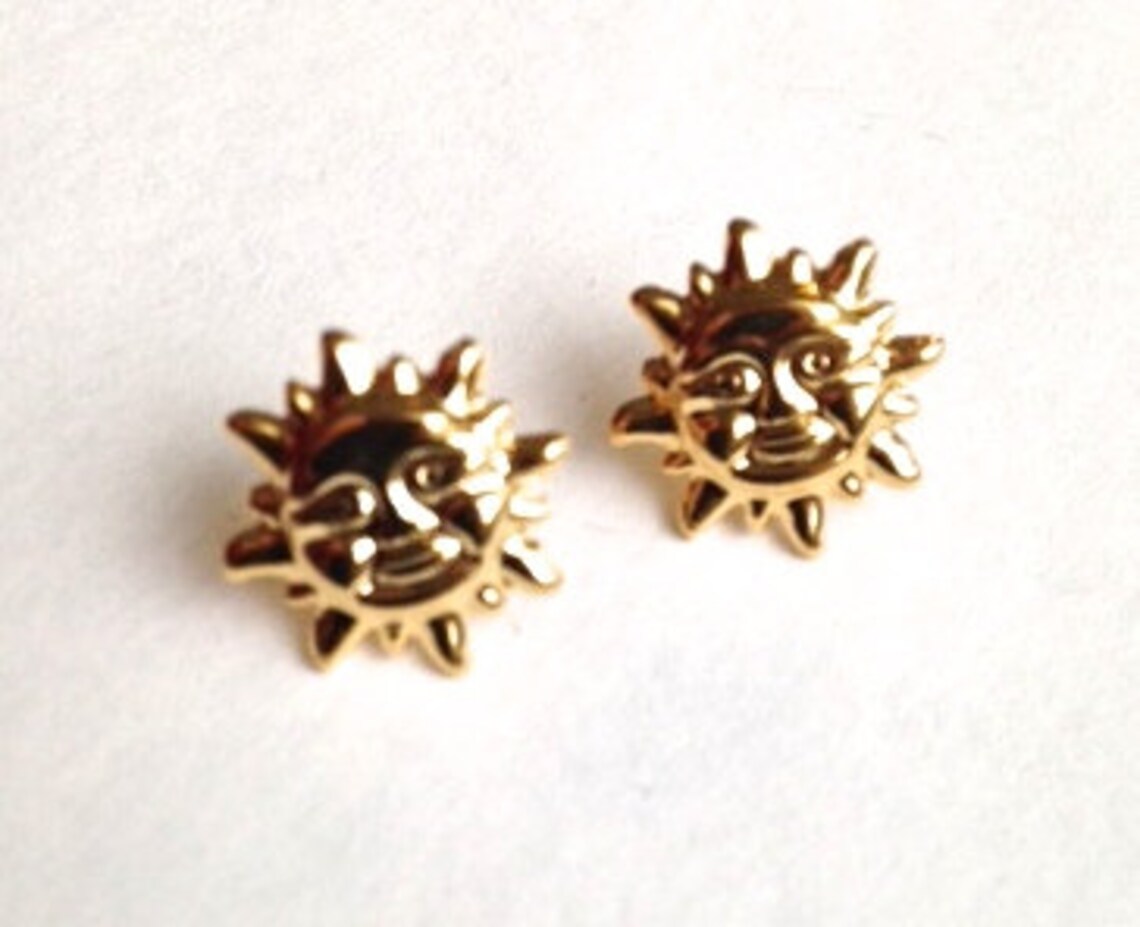 Boho Sun Studs in Gold - Etsy