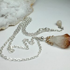 Citrine Silver Necklace, Citrine Crystal Necklace, Raw Citrine Stone ...