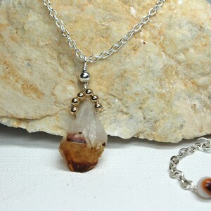 Citrine Silver Necklace, Citrine Crystal Necklace, Raw Citrine Stone ...