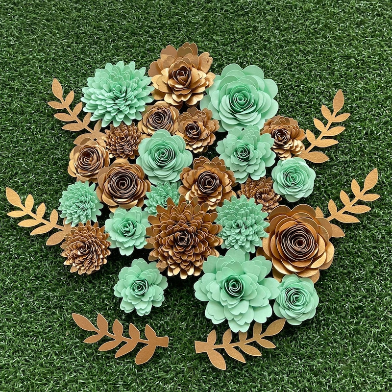 Green Paper Flowers - Etsy