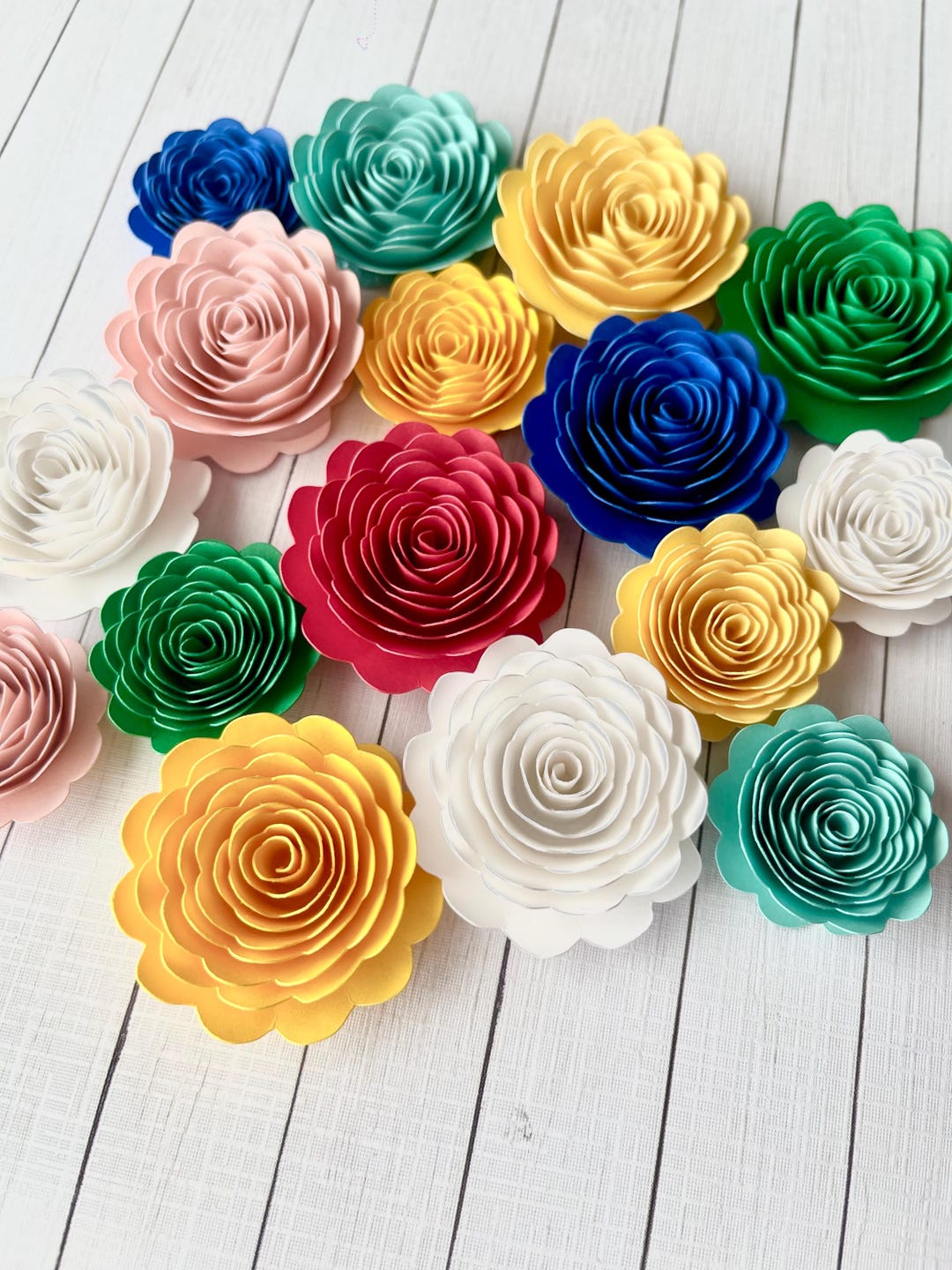 24 Pieces Rolled Paper Flower, Approx. 1 Inch to 2 Inch Wide - Etsy