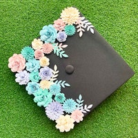 Graduation Cap Topper Purple Flowers - Etsy