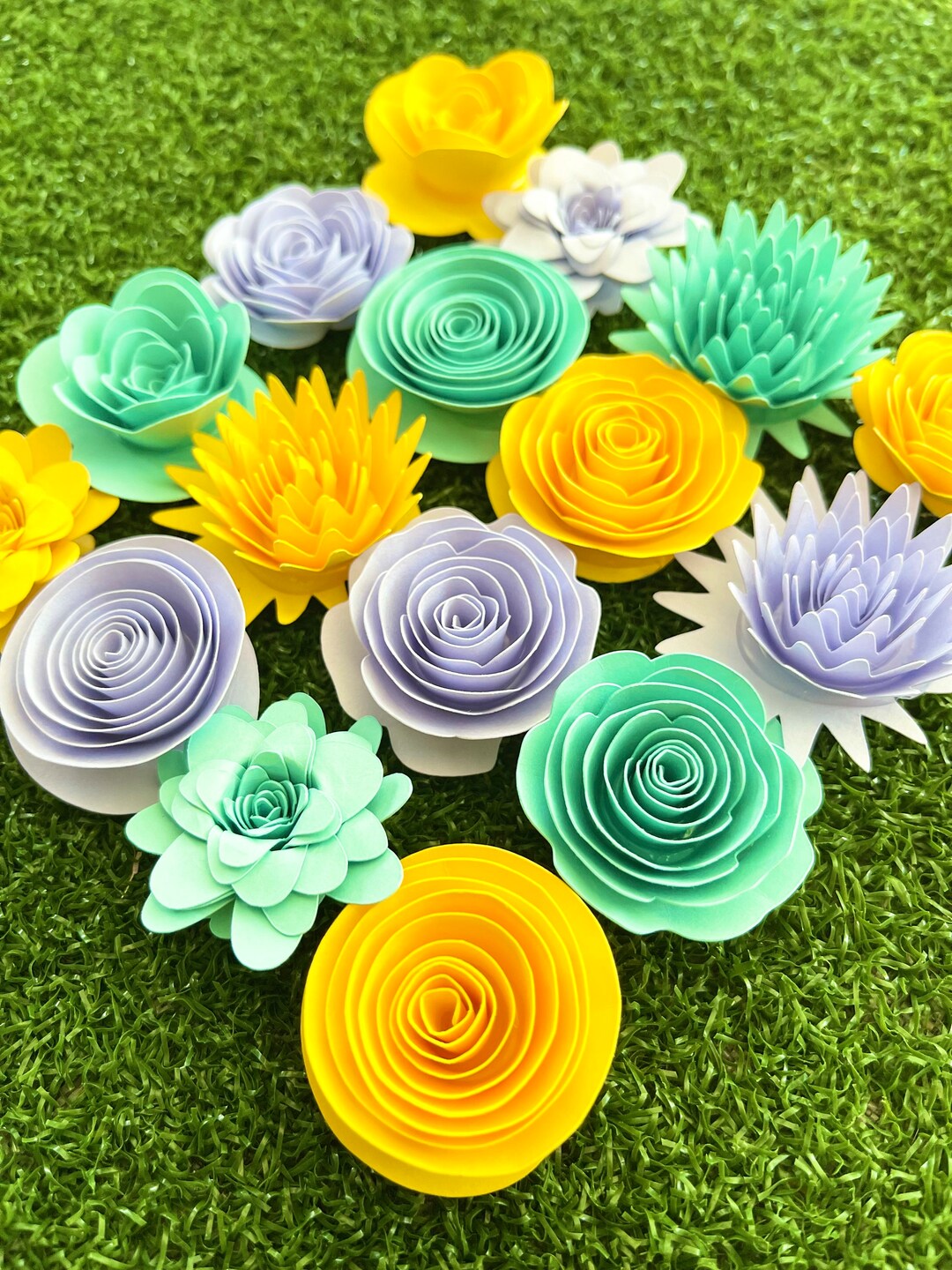 Pick 3 Design/style - Rolled Paper Flowers, 1.50 Inches Wide, Half-inch ...