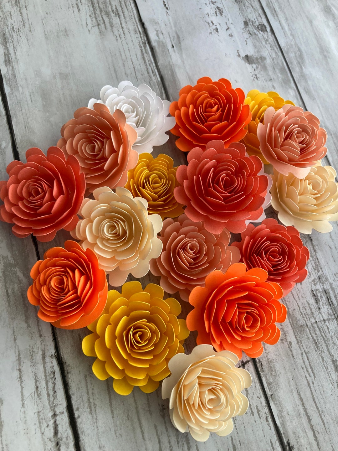 20pcs Rolled Paper Flowers, Paper Flowers Approx. 2inches Wide, Loose ...