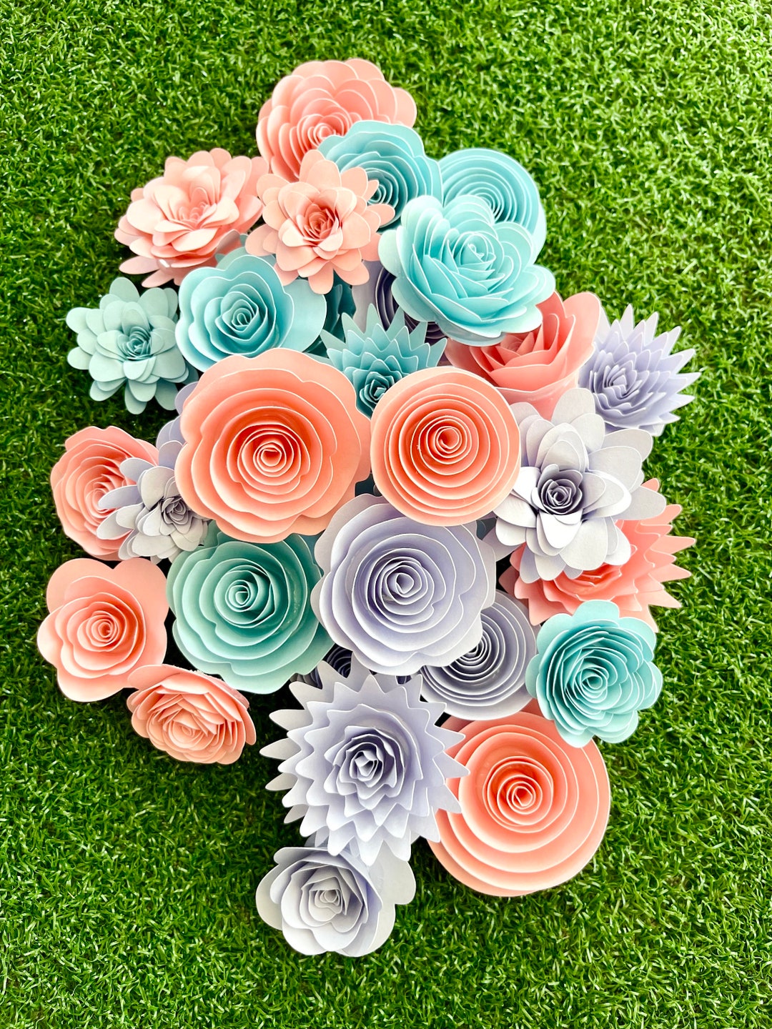 Pick 3 Design/style - Rolled Paper Flowers, Mix Size, 1.50 Inches Wide ...