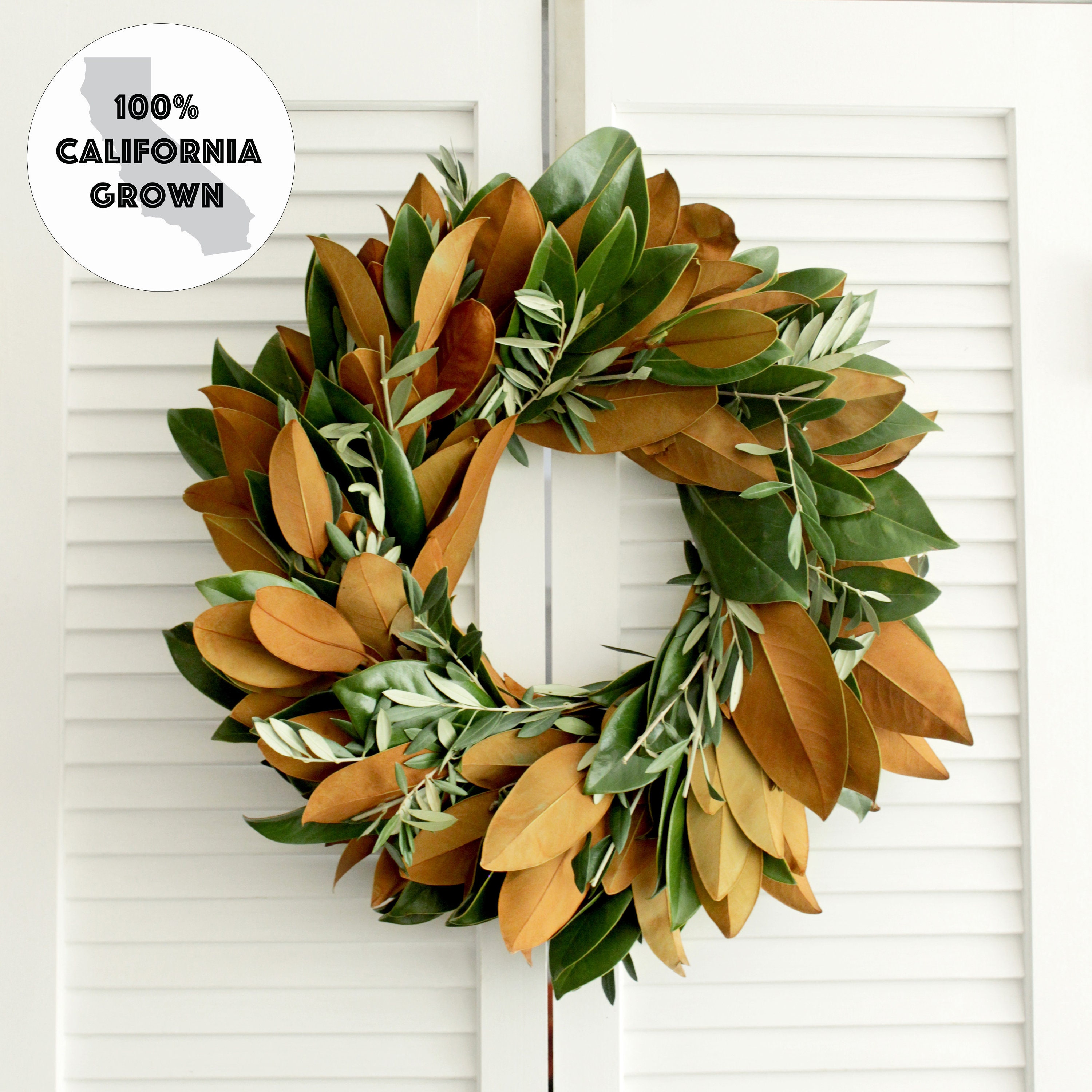 Fresh Handmade Wreath - Magnolia + Olive Branch Wreath - Etsy