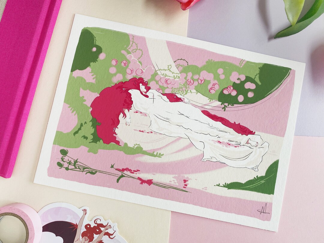 Sleeping Beauty Pre-raphaelite Illustration, Mythology Poster, Famous ...