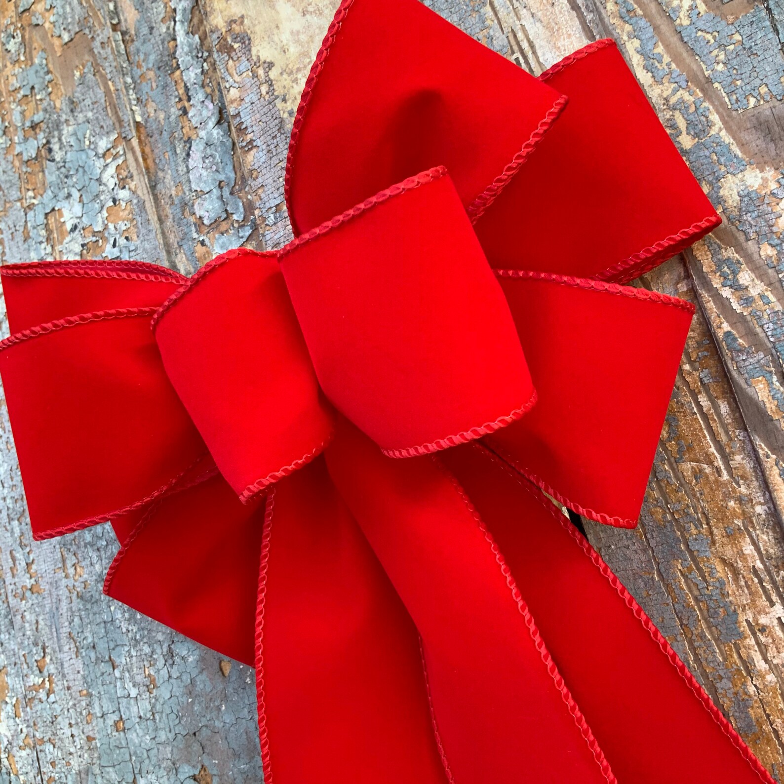 Small Red Velvet Bows Red Velvet Christmas Wreath Bow Etsy