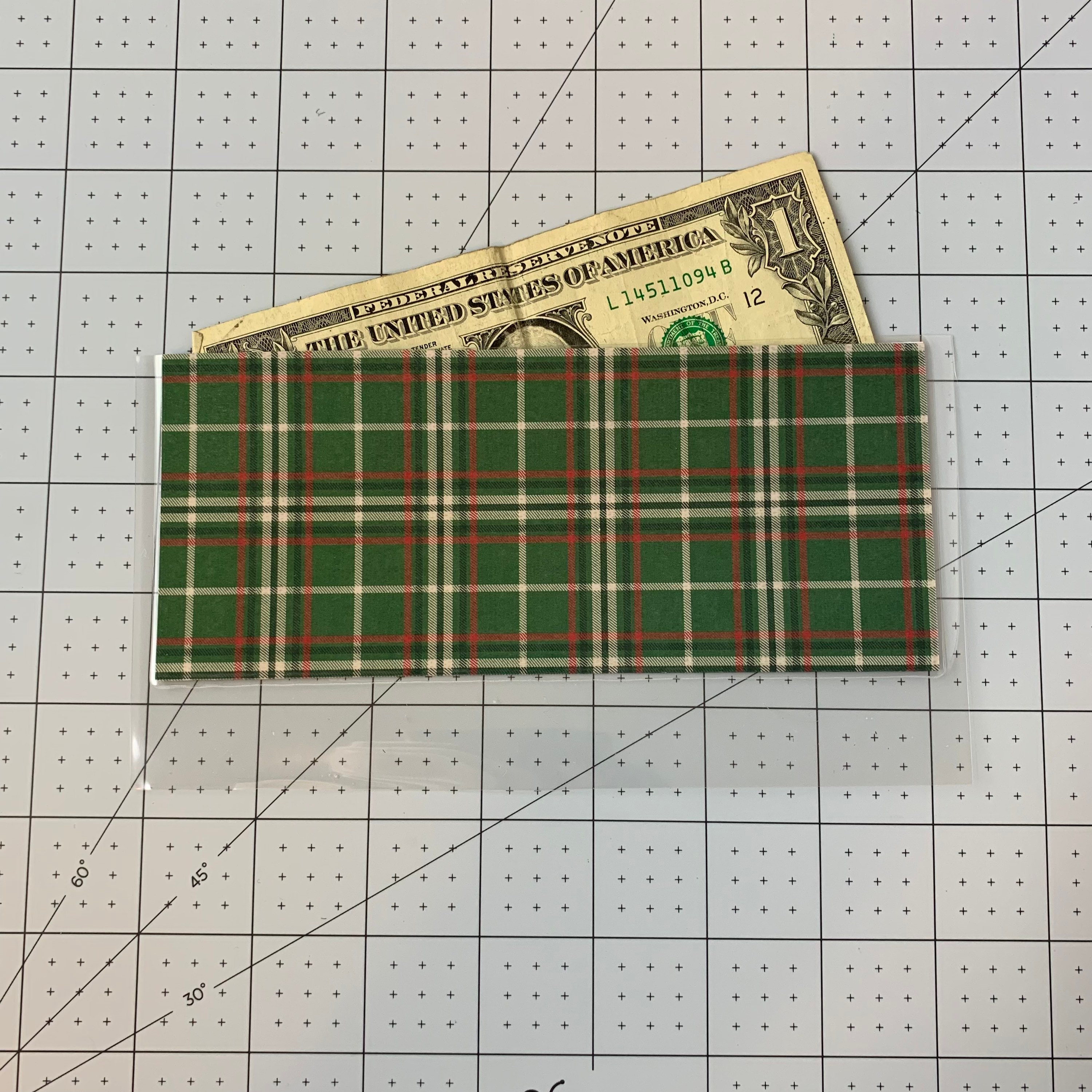 Laminated Cash Envelope Set of 3 Scottish Tartan Plaid Green VARIATION ...