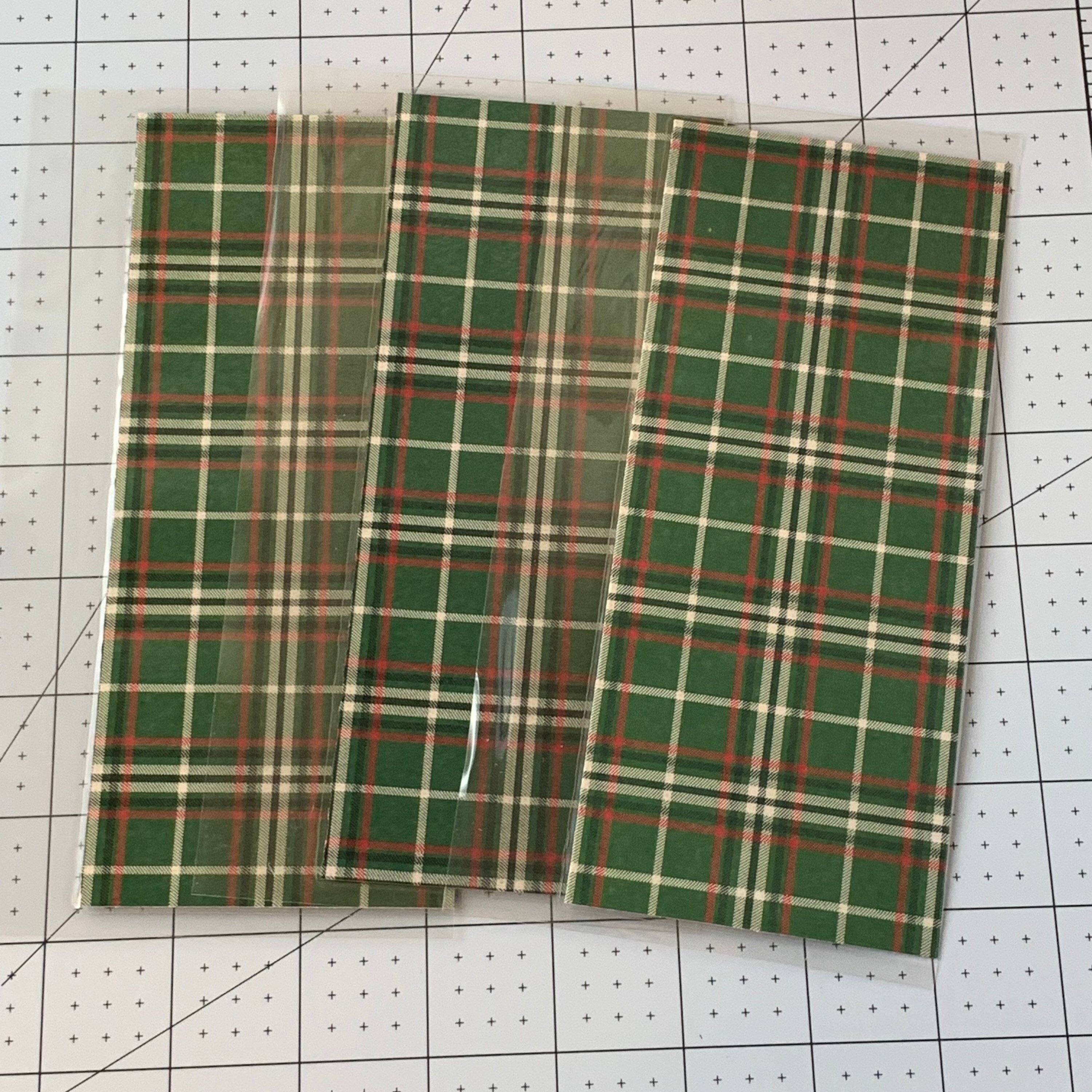 Laminated Cash Envelope Set of 3 Scottish Tartan Plaid Green VARIATION ...