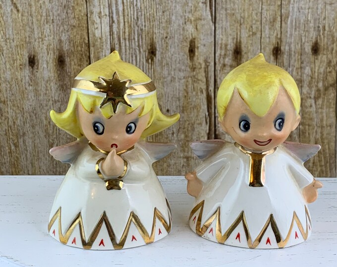 Lefton Vintage Christmas Angel Candleholders From the Fabulous 70s - Etsy