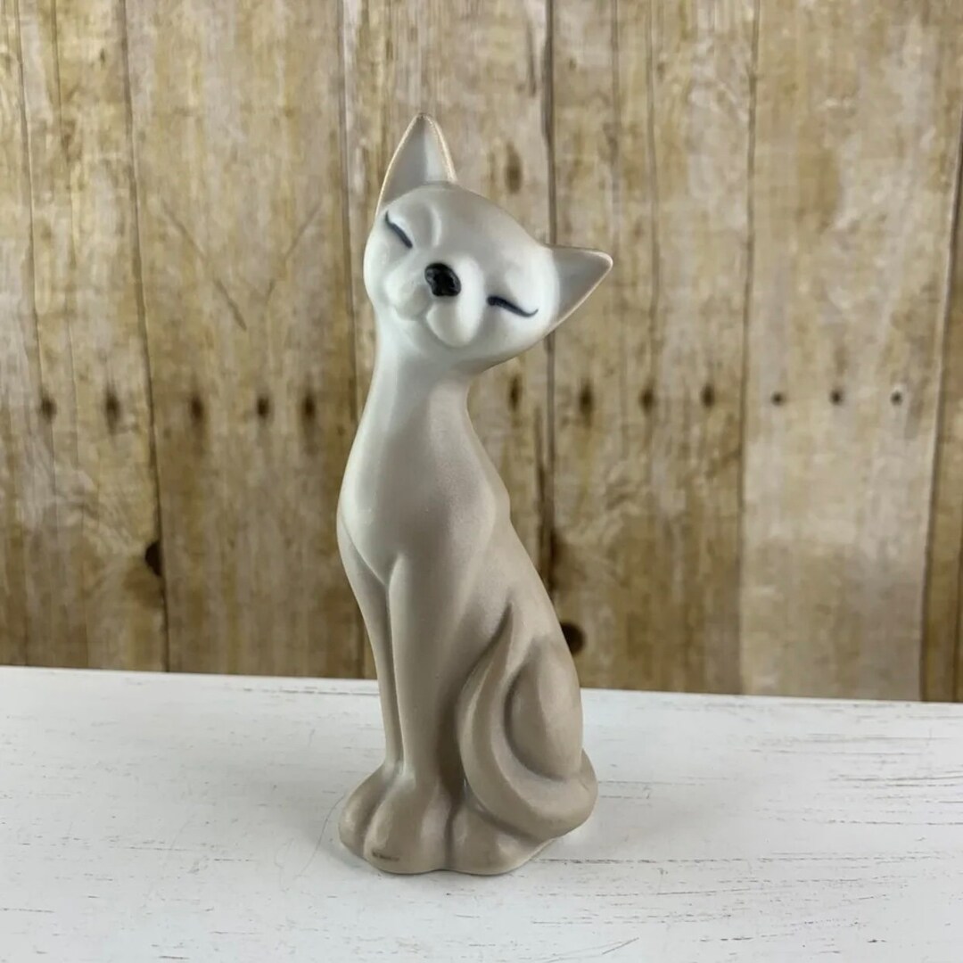 Whimsical Zen Cat Figurine Porcelain - Etsy