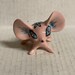 Big Ear Mouse Figurine Pink Movable Head Porcelain Blue Flower ...