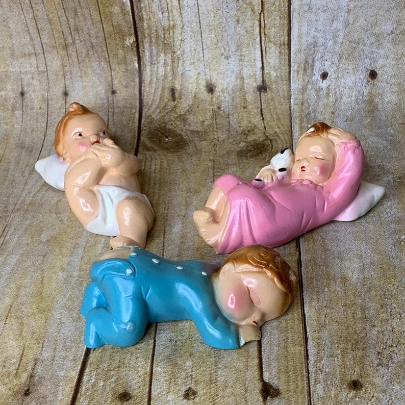 Vintage 40s Durotex Chalkware Sleeping Babies Trio Wall - Etsy