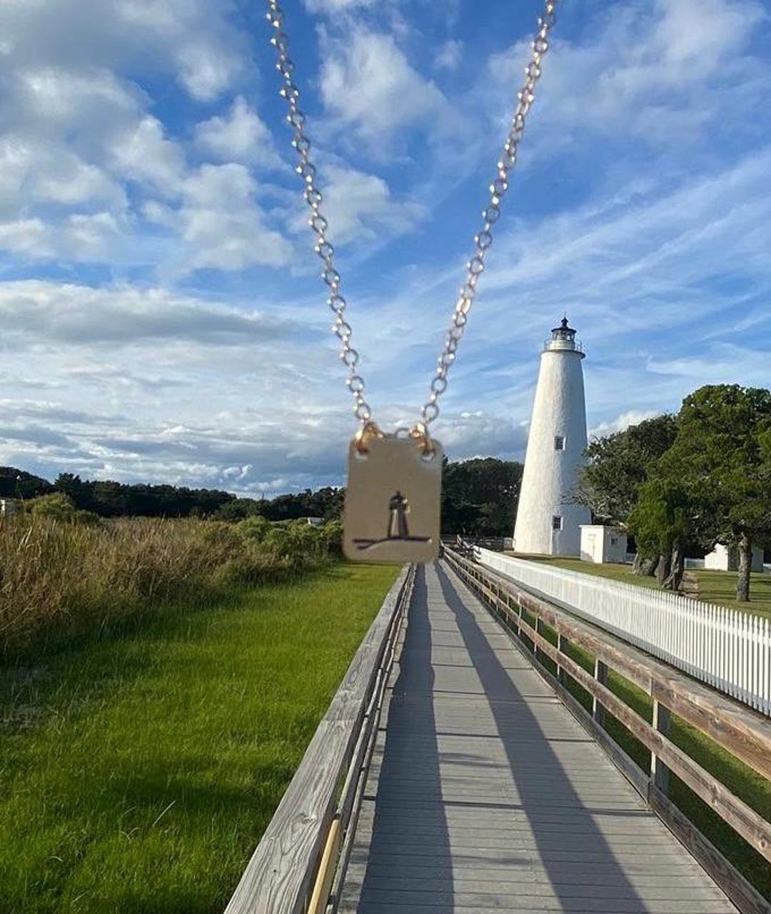 New! // Lighthouse or Jellyfish Tag Necklace - Etsy