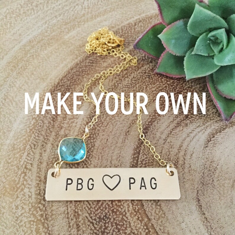 New // Custom TWO Initial Heart Stamped Gold Fill Necklace | Etsy