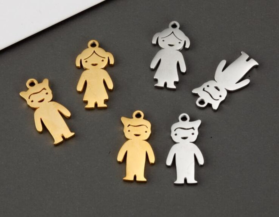 Boy and Girl Charms,10pcs Kids Charm Supply, Kids Charm for Handcraft ...
