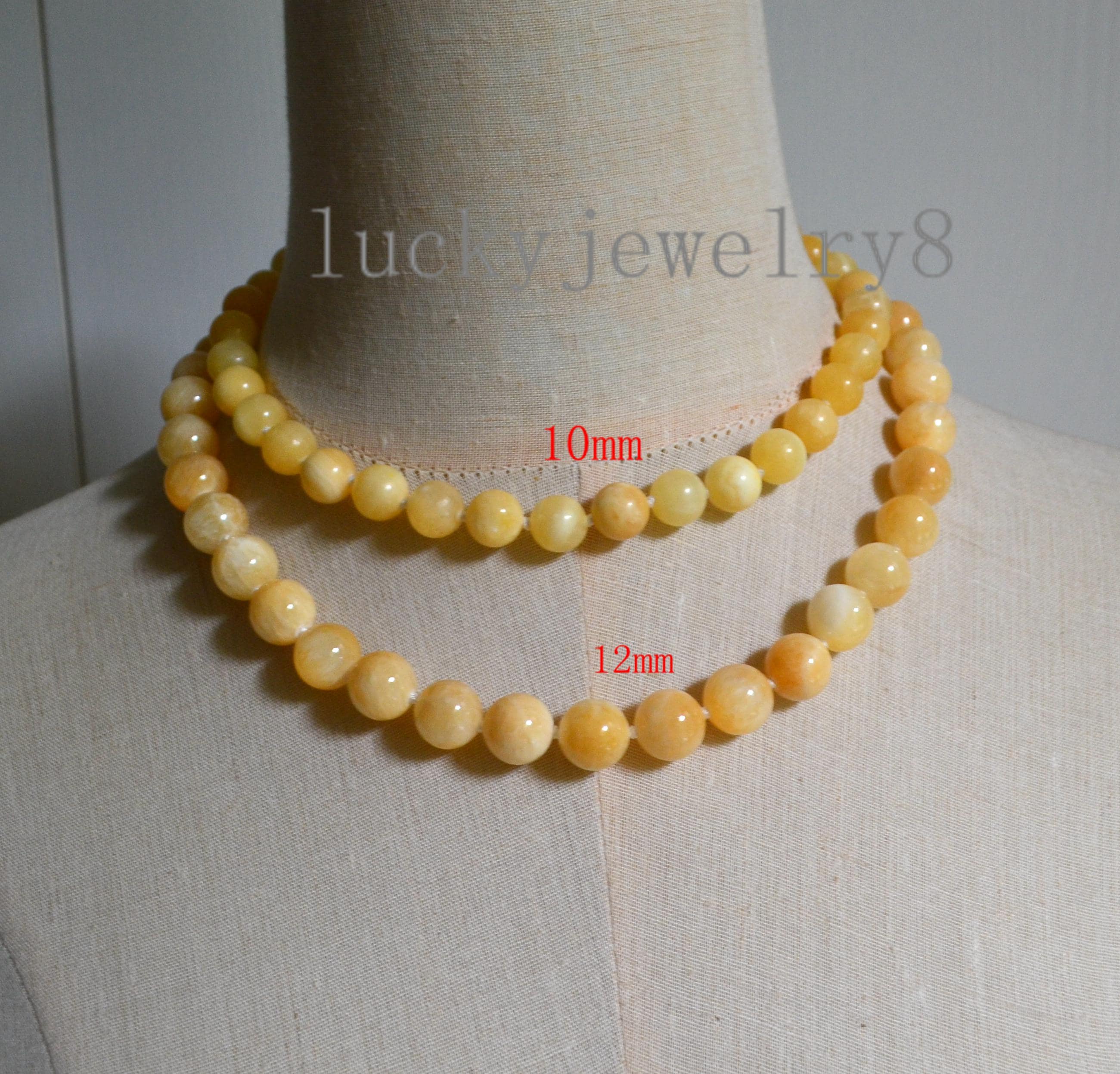 Natural Light Yellow Jade Necklace,real Light Jade Necklace.gift for ...