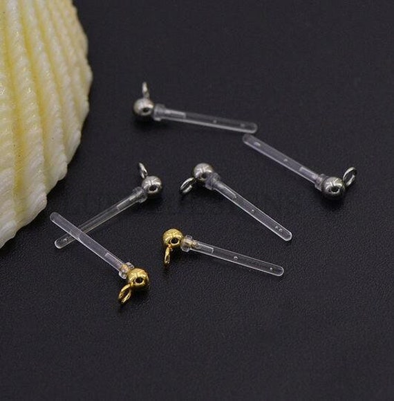 20pcs Invisible Earring Findings Clear Plastic Earring | Etsy