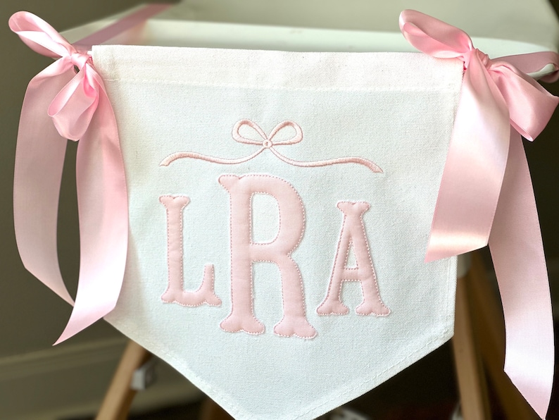 Monogrammed Applique’ Puffy Letters Baby Banner High Chair First ...