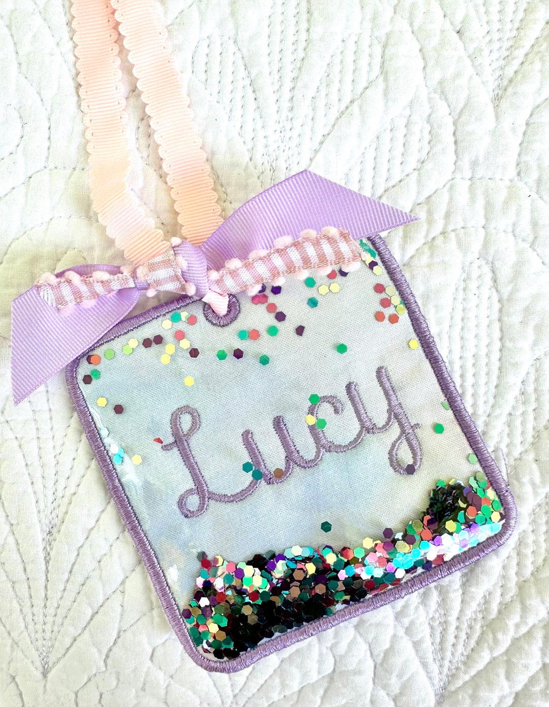 Confetti Bag Tag Name Tag for Backpack, School Bag, Nursery or Daycare ...