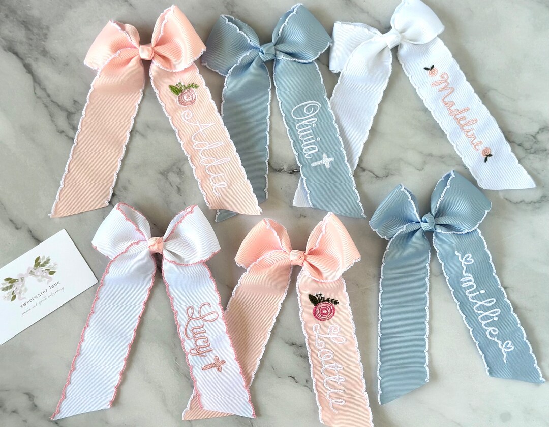 Custom Monogrammed Hair Bows Barrettes Little Girl - Etsy