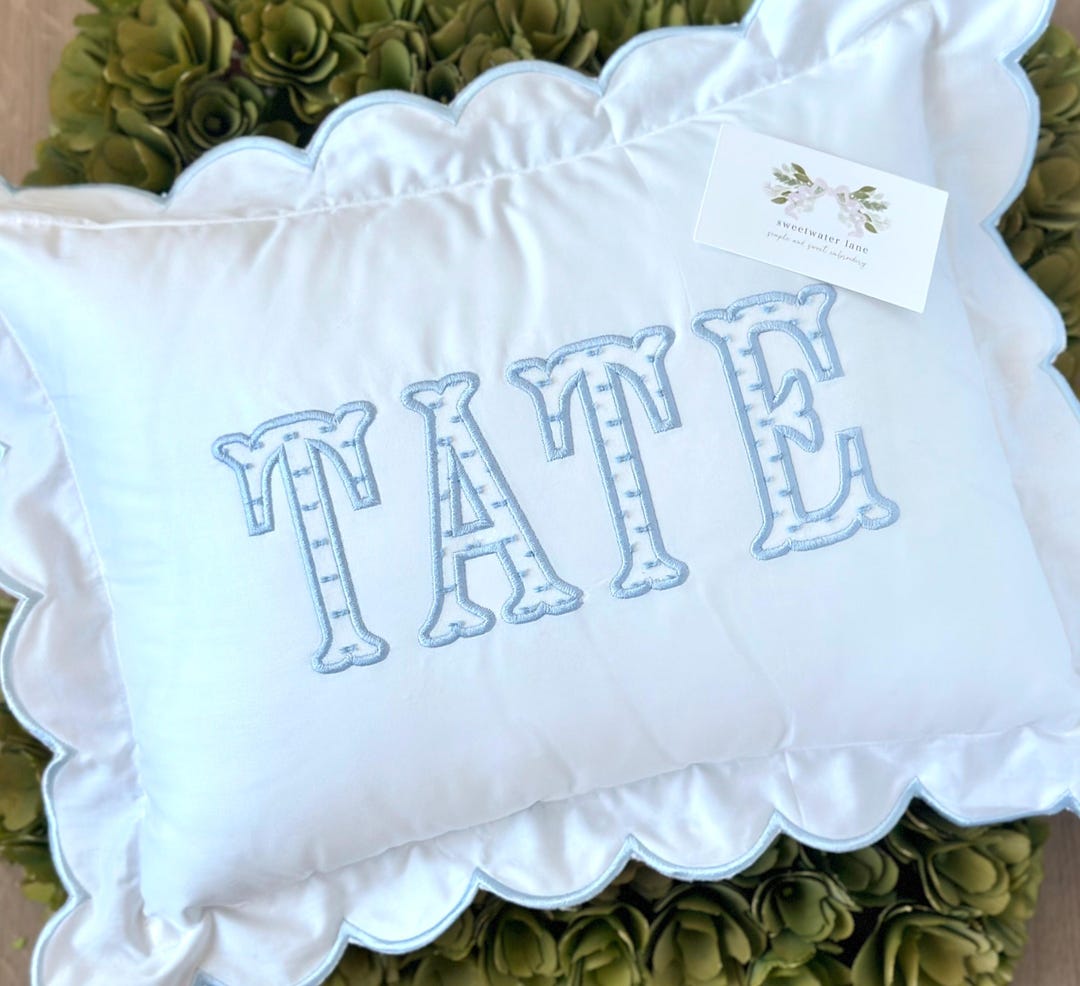 Custom Embroidered Baby Pillow Case Nursery Decoration Monogrammed ...