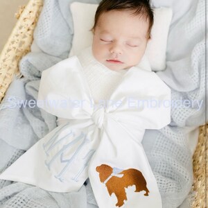 Custom Monogrammed Baby Newborn Swaddle Bow Sashes Baby Shower Hospital ...