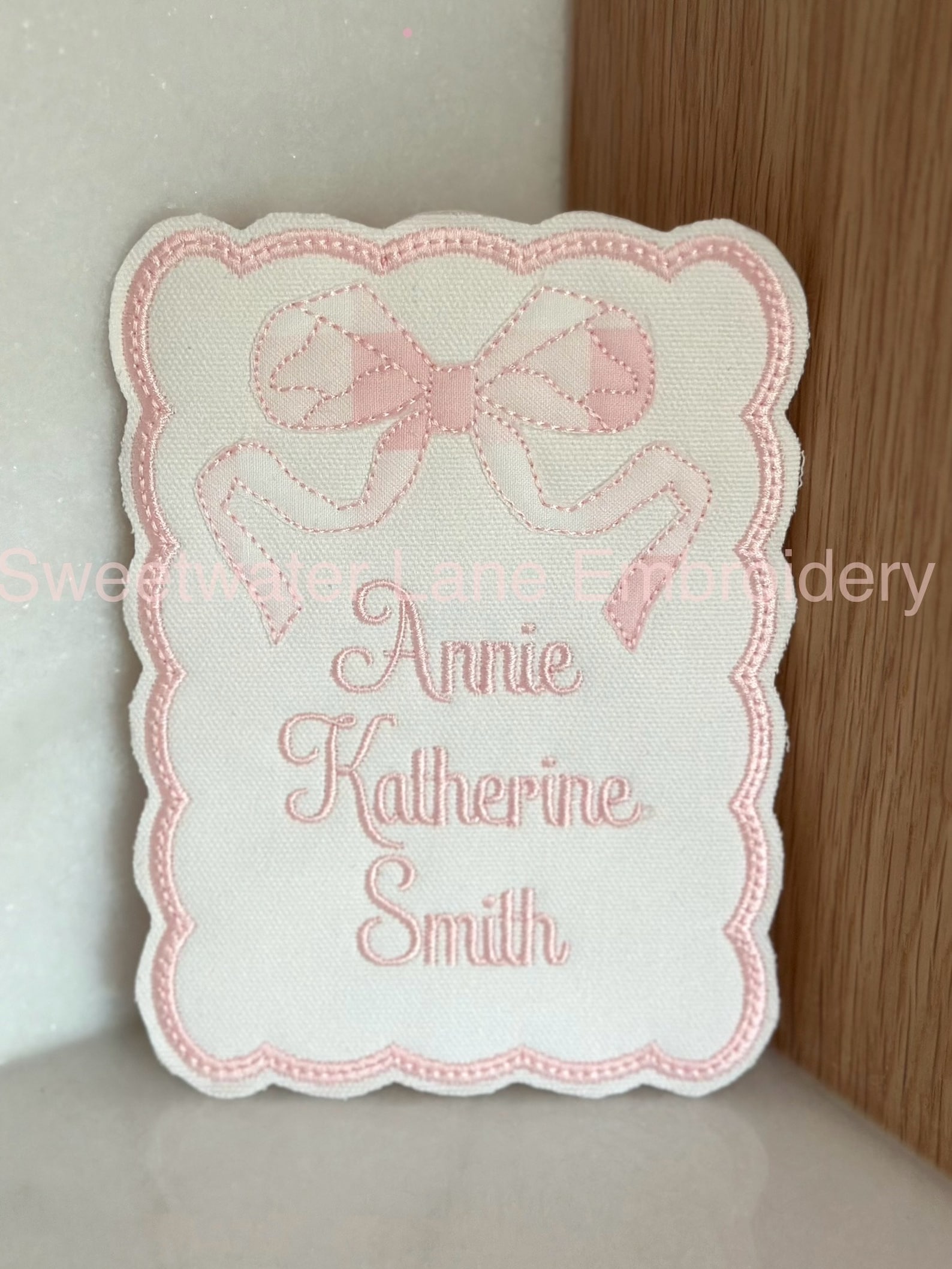 Embroidered Custom Baby Hospital Bassinet Name Announcement Tag Banner ...