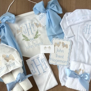 Custom Monogrammed Baby Gift Bundle W/ Baby Banner, Pima Outfit, Name ...