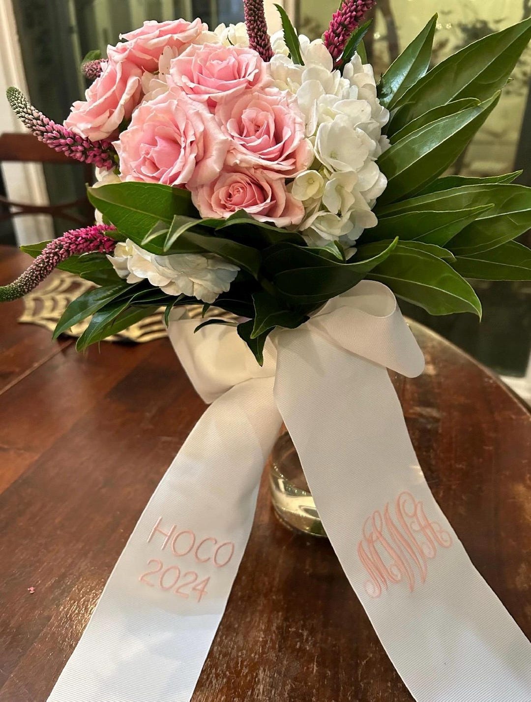 Prom, Homecoming, Wedding Embroidered, Monogrammed Flower Bouquer ...