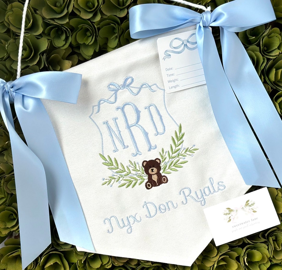 Custom Baby Banner, Bear, Stork or Dogs Welcome Banner, Hospital Door ...