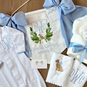 Custom Monogrammed Ultimate Baby Gift Bundle With Baby Bassinet Banner ...