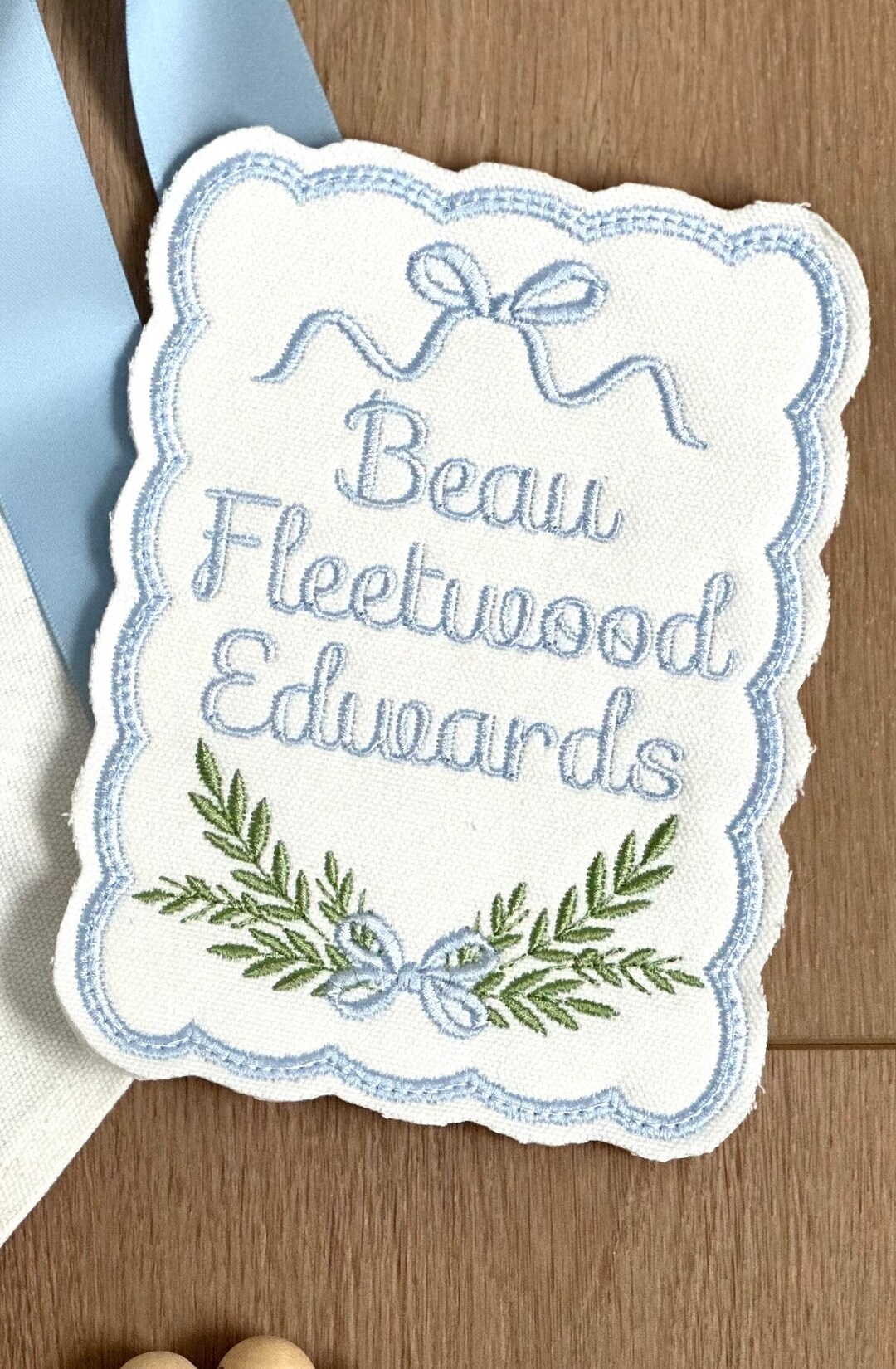 Embroidered Custom Baby Hospital Bassinet Name Announcement Tag Banner ...