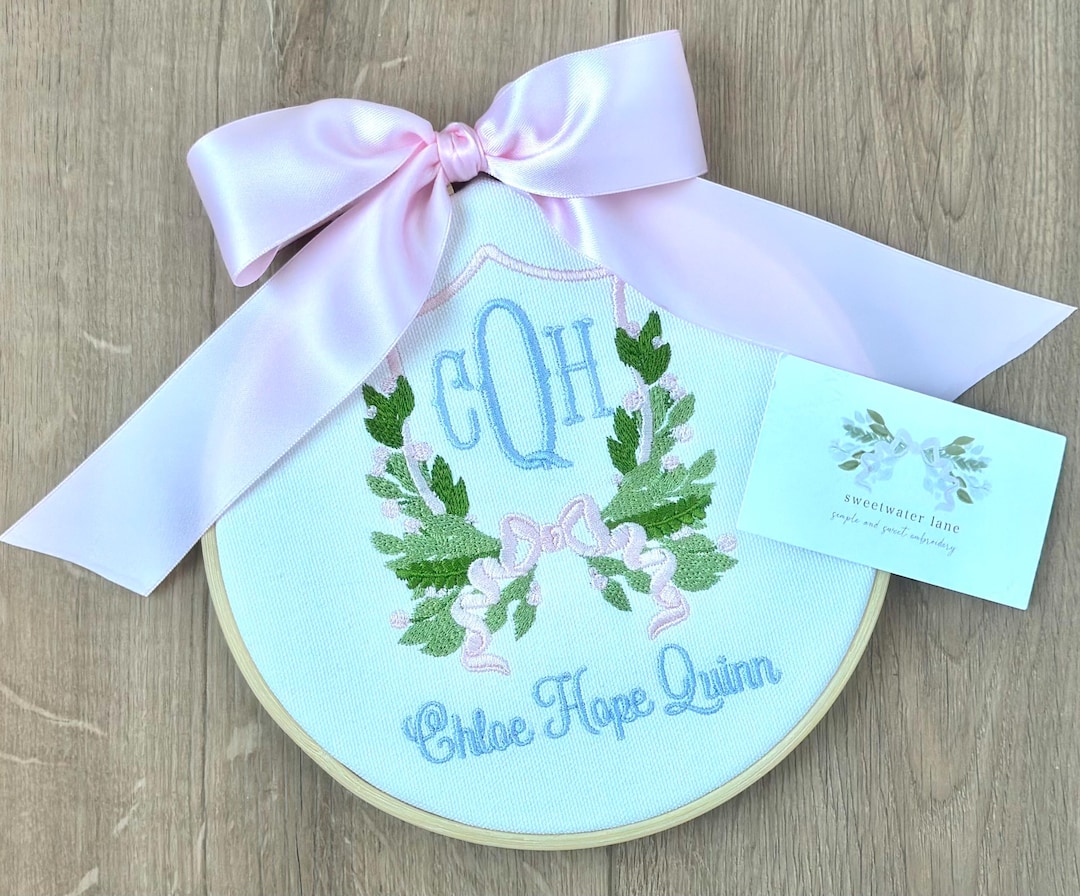 Mini Hooped Custom Baby Name Announcement Welcome Sign, Hospital Door ...