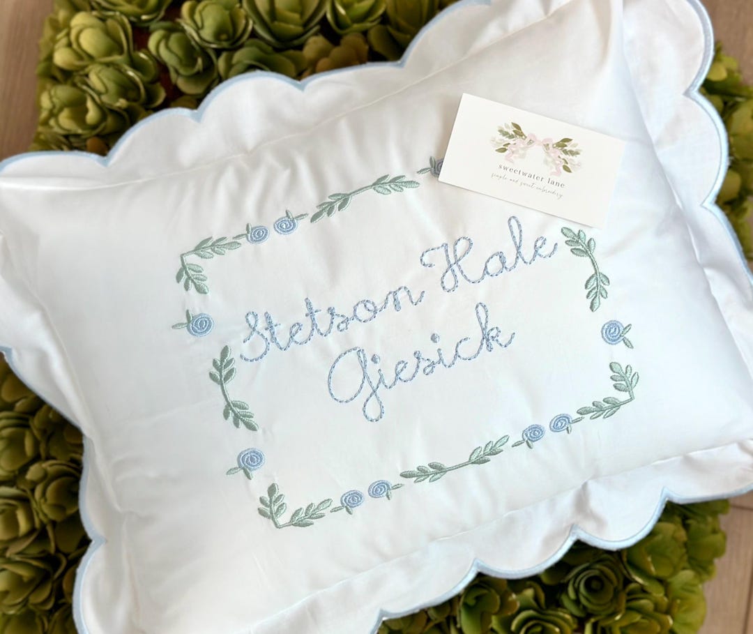 Custom Embroidered Baby Pillow Case Nursery Decoration Monogrammed ...