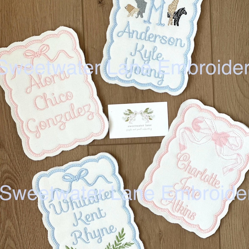 Stitched Name Card Baby - Etsy