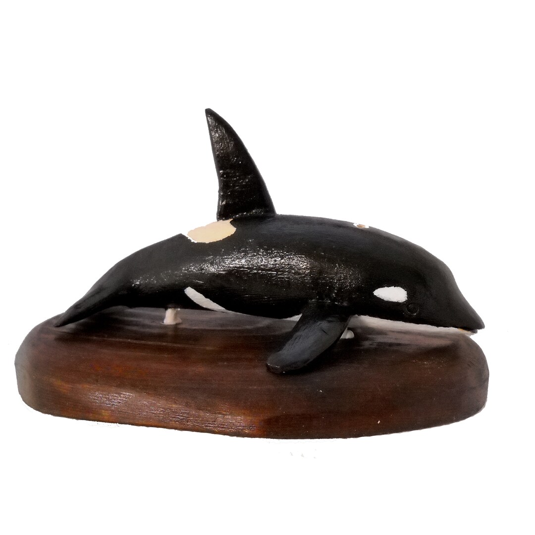 Whale Carving, Orcinus Orca Wood Sculpture, Gift for Office or Home - Etsy