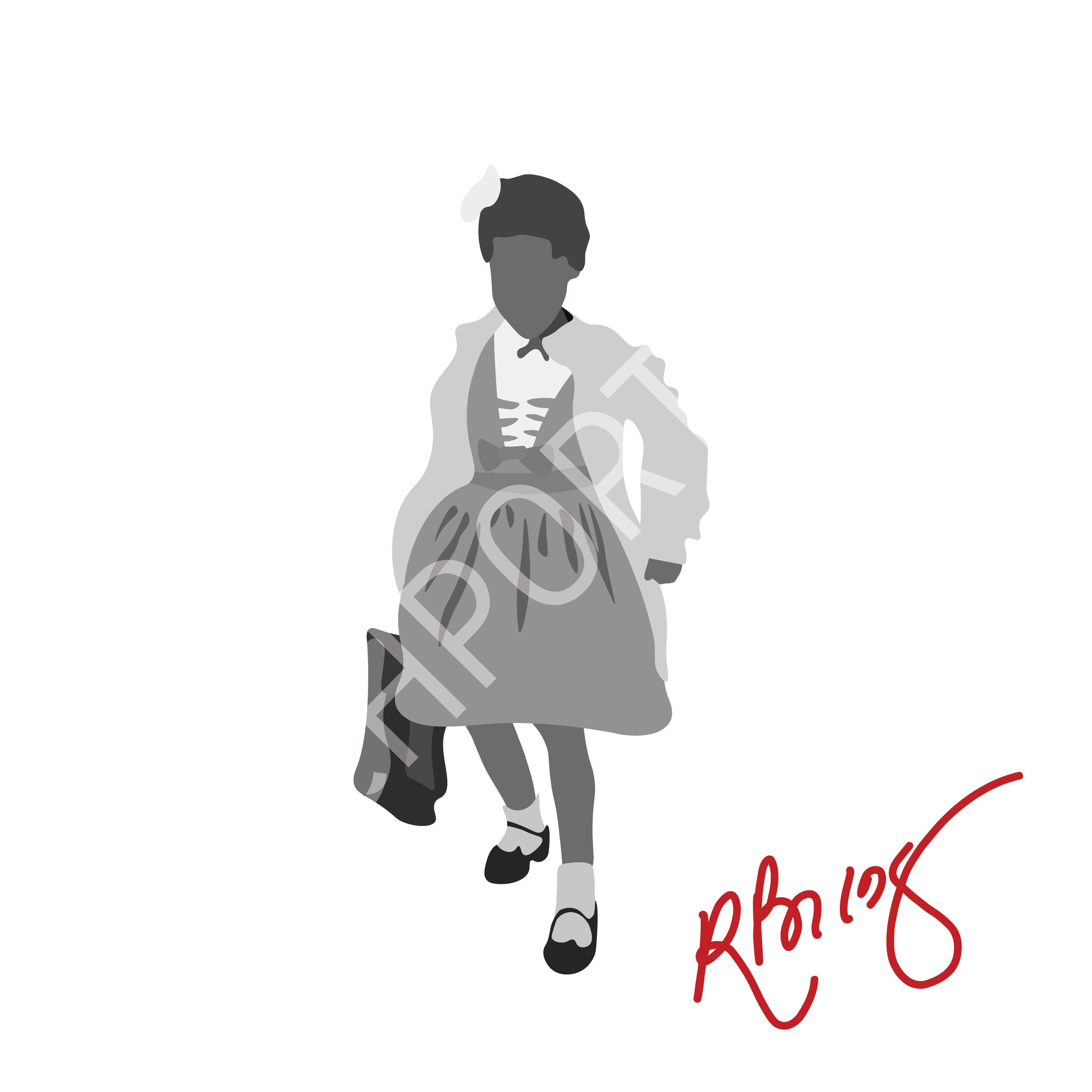 Ruby Bridges Digital File White Background Faceless Portrait - Etsy