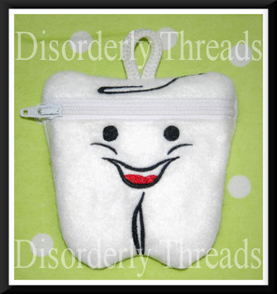 Tooth 4x4" Zippered Bag! **pes Hus Jef Exp Vip Xxx Dst Formats** ITH in ...