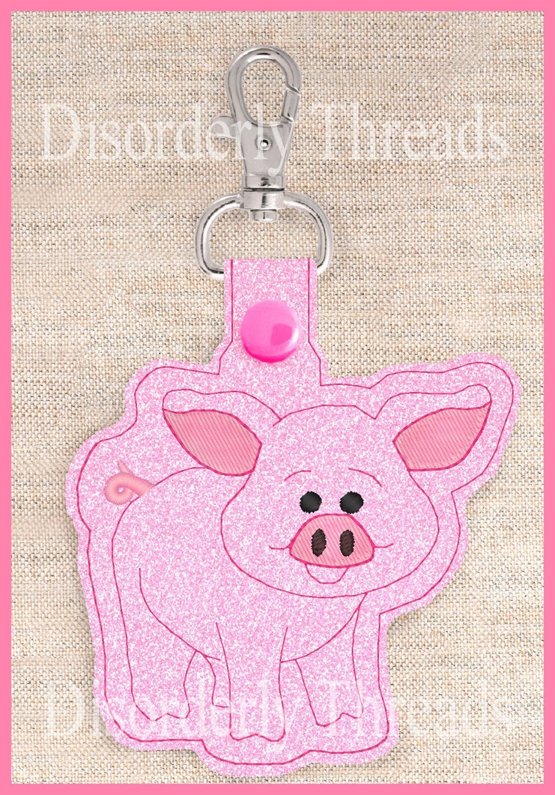 Pig Farm Animal Feltie and Snap Tab Set Embroidery Design 5x7 Machine ...