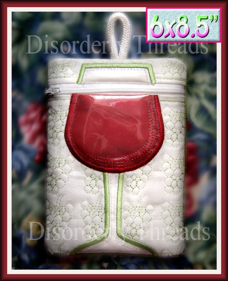 Wine Glass Zippered Bag 6x85 Xxx Vip Pes Jef Hus Exp Etsy