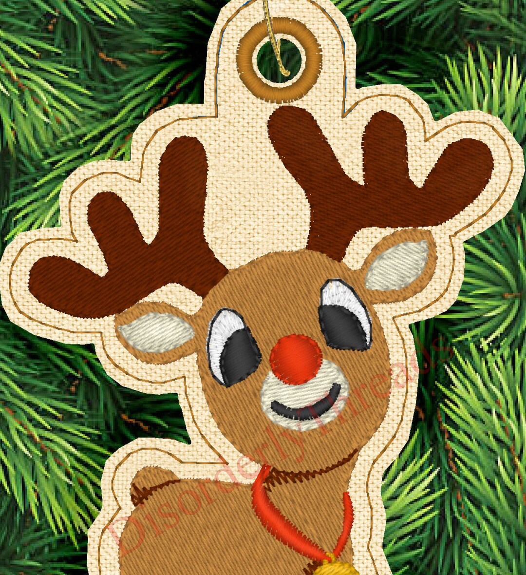 Rudolph Christmas ORNAMENT Embroidery Design for Vinyl 5x7" Machine ...