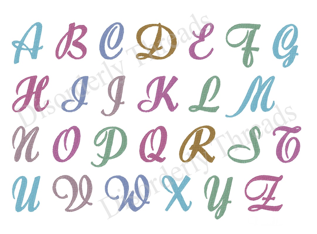 Fancy Script 2 Capitals Complete Set 4x4 Hoop Machine Embroidery ...